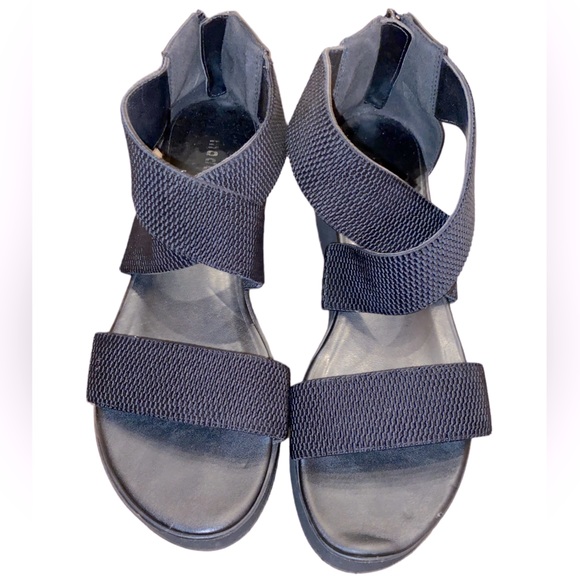 Madden Girl | Shoes | Madden Girl Stretchy Zip Back Black Wedge Sandals ...